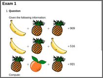 fruit2: Image-Based Systems of Linear Equations (Single-Choice) | R ...