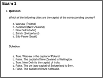 capitals: Knowledge Quiz Question about Capitals around the World